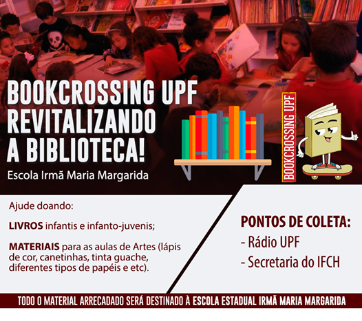 Projeto BookCrossing UPF lança campanha para ajudar biblioteca de ...