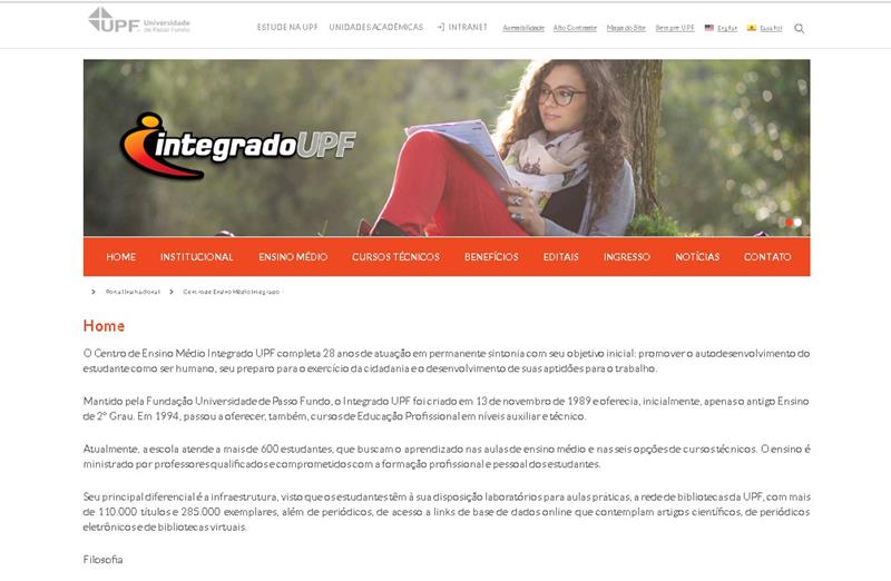 Integrado UPF tem novo site - UPF | Universidade de Passo Fundo