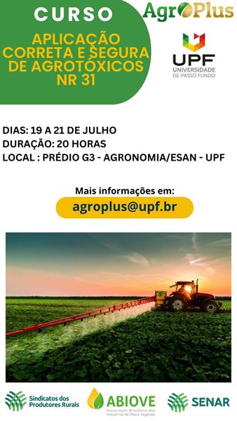 Aplicação correta e segura de agrotóxicos NR 31 é tema de curso na UPF ... Aplicação correta e segura de agrotóxicos NR 31 é tema de curso na UPF ...